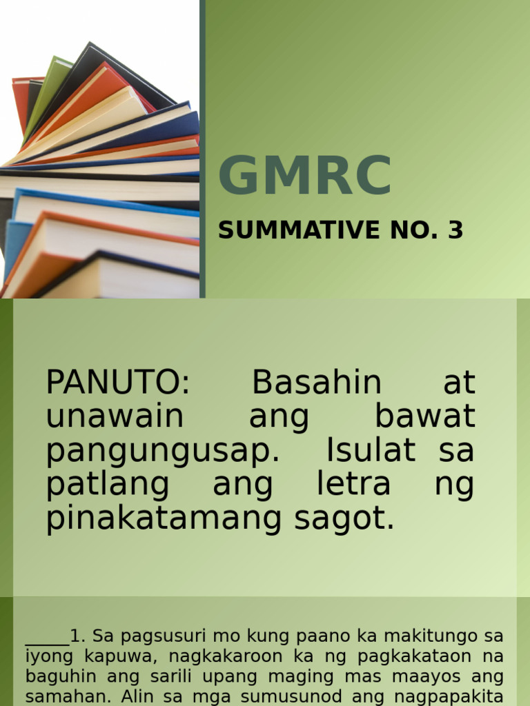 Gmrc Summative 3 Pdf