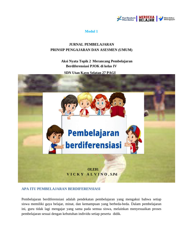 Jurnal Modul 1 Diferensiasi Vicky | PDF