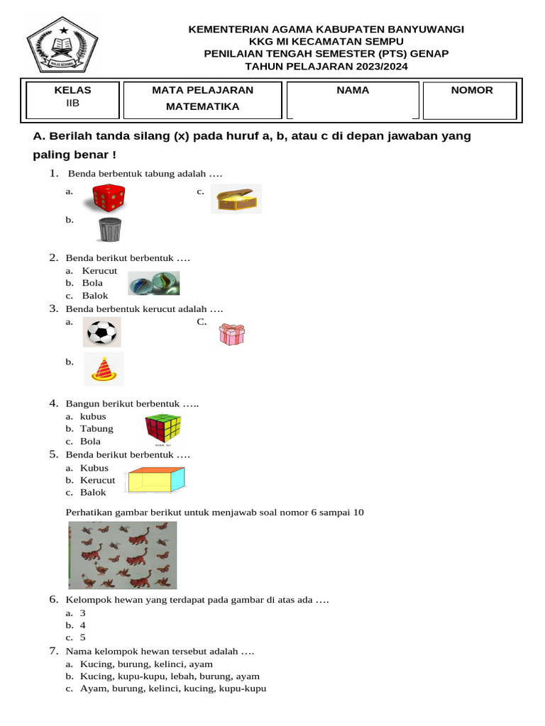 Soal MTK Kls 2 | PDF