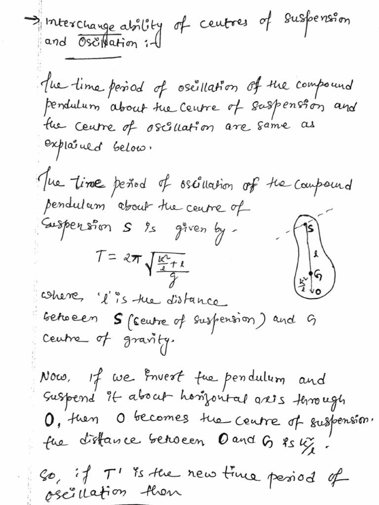 Maximum And Minimum Time Period Of Compound Pendulum Pdf