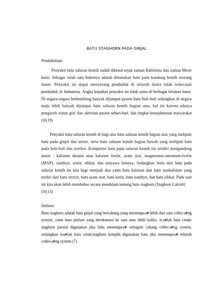 BATU STAGHORN PADA GINJAL | PDF