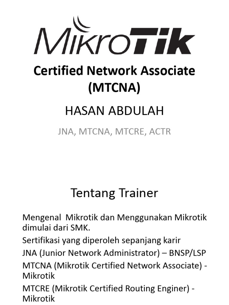 MTCNA-Presentation Ver 1.0-1 | PDF | Ip Address | Virtual Private Network