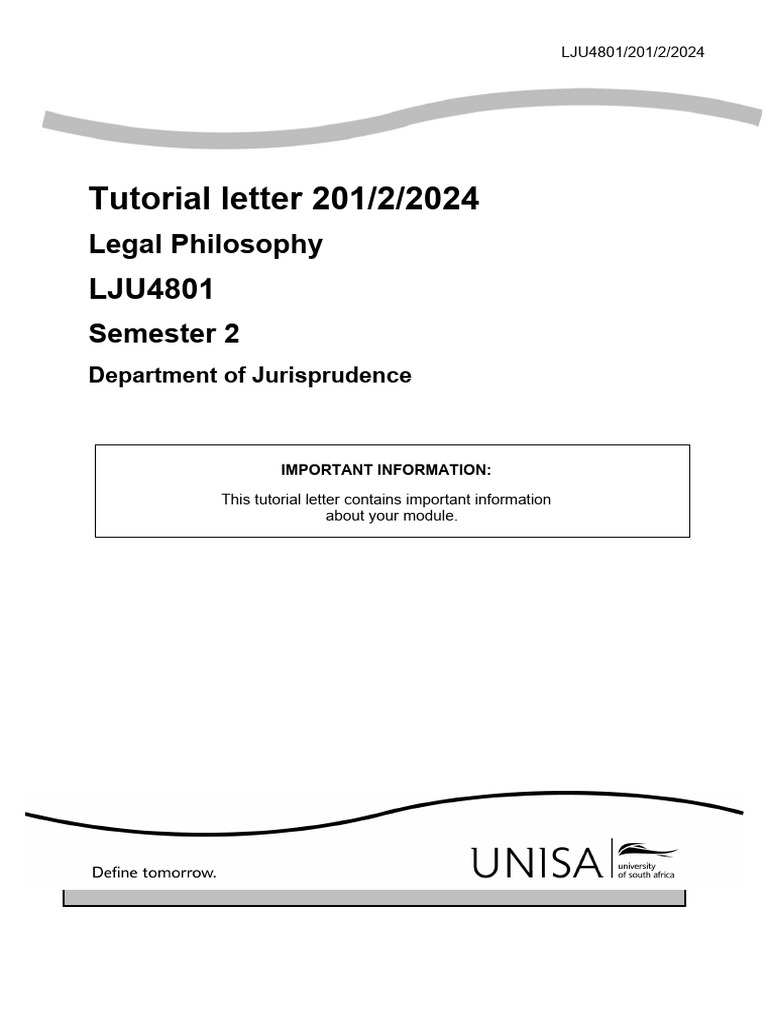 Tutorial Letter 201 | PDF