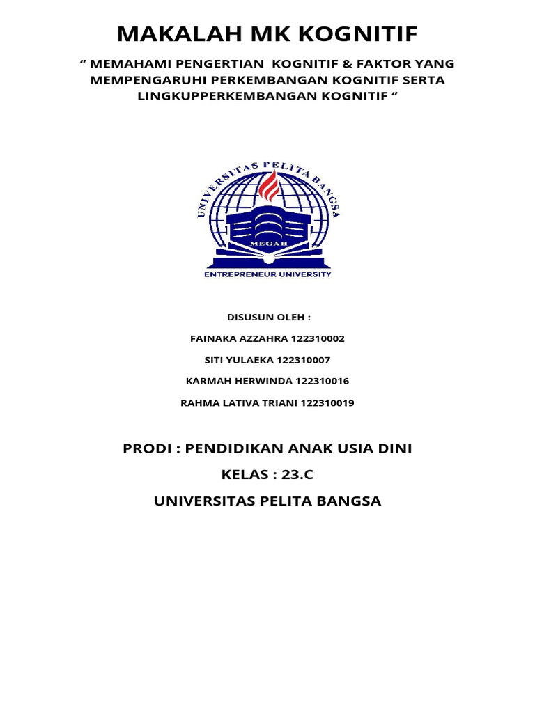 Makalah MK Kognitif | PDF