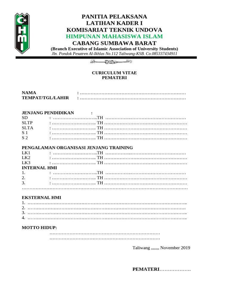 CV Pemateri | PDF