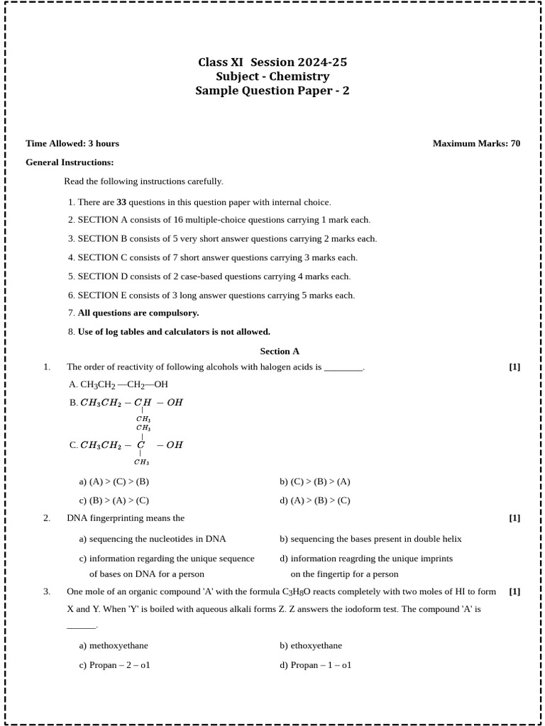 12th Chem Sample QP 2 | PDF