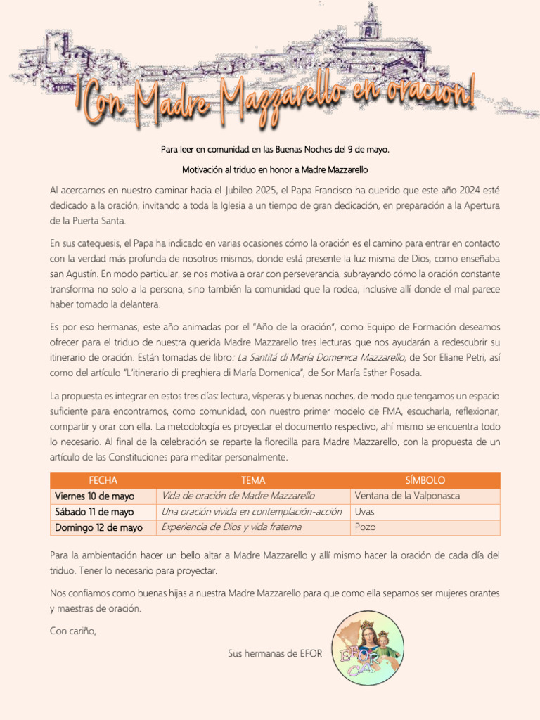 0 Motivación Triduo MMzz 2024 | PDF