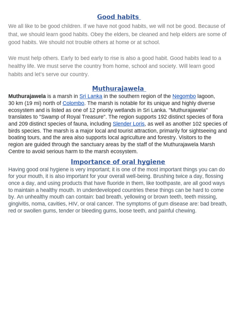 Good Habits | PDF