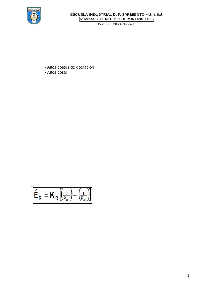 Conminucion Rittinger, Kick, Bond | PDF