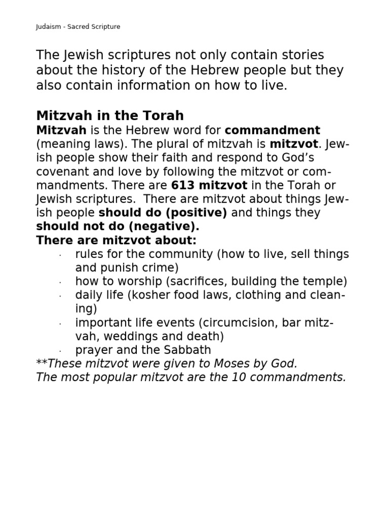 Mitzvah For Prayer and Sabbath | PDF