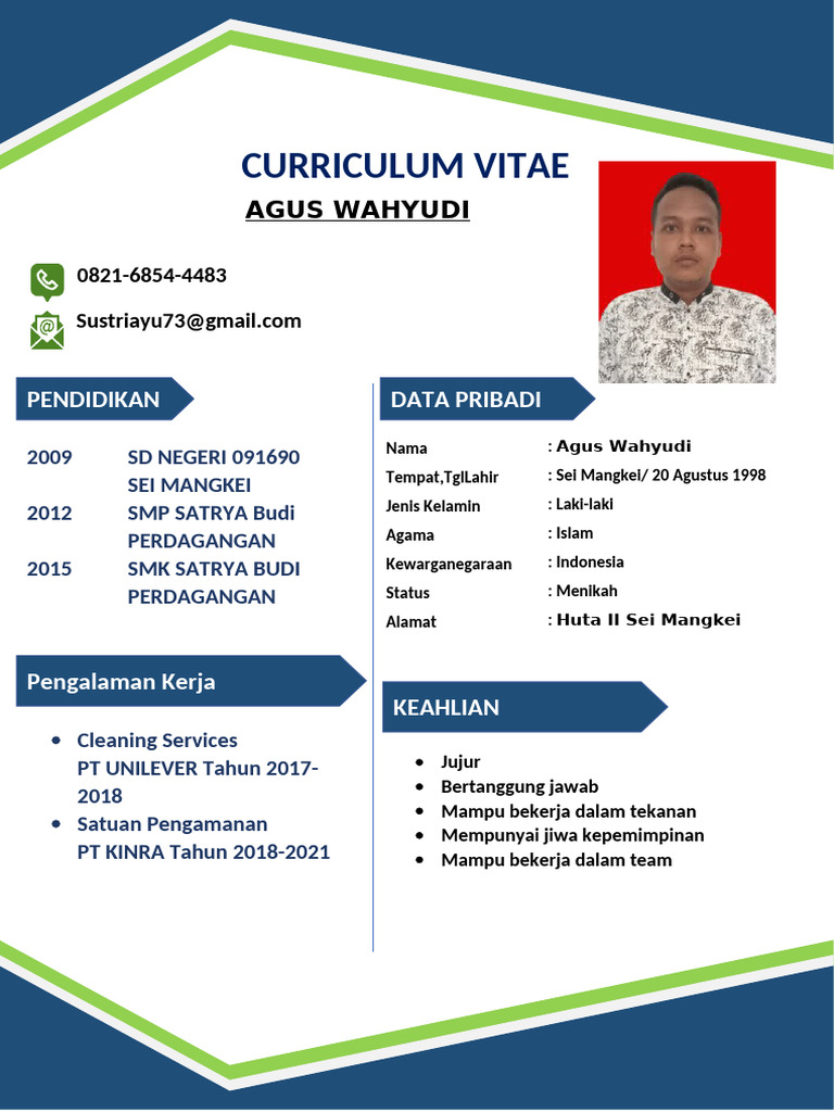 CV AGUS NEW Benar | PDF