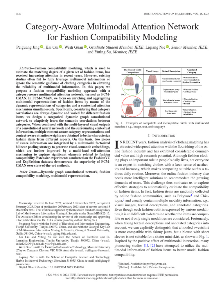 Category-Aware Multimodal Attention Network For Fashion Compatibility Modeling | PDF