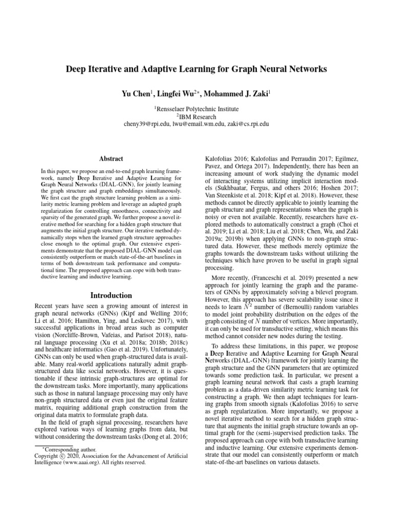 (2020 Neurips) Deep Iterative and Adaptive Learning For Graph Neural Networks | PDF
