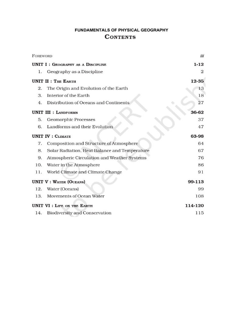 Geo - NCERT Syllabus | PDF