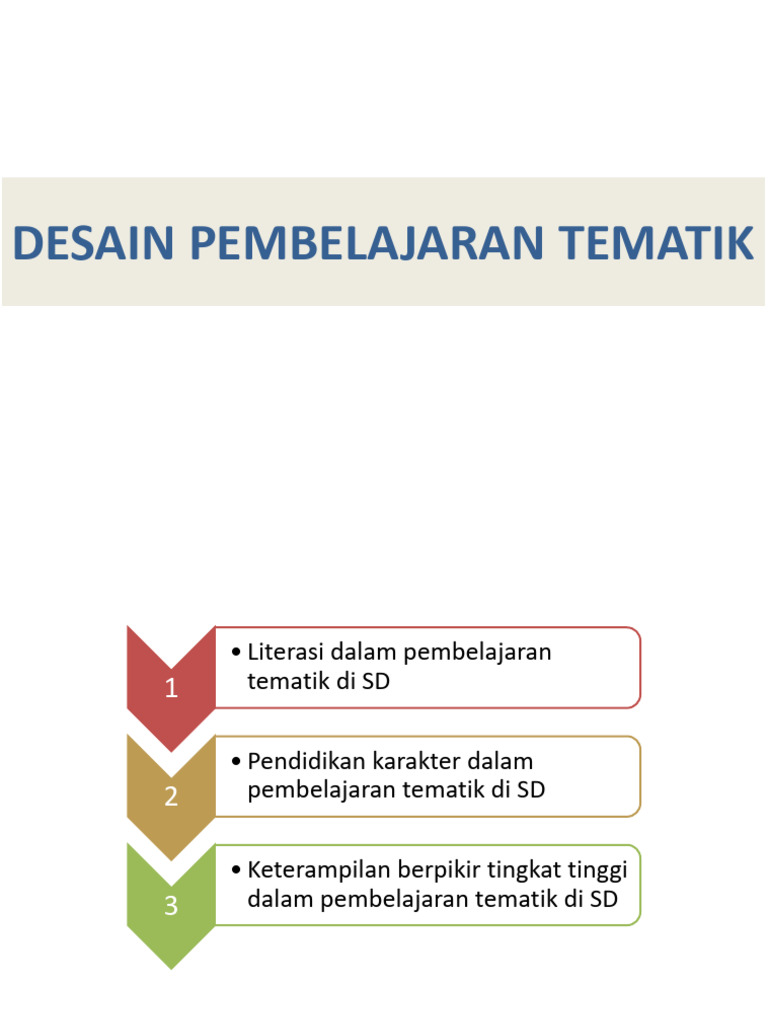 Desain Pembelajaran Tematik | PDF