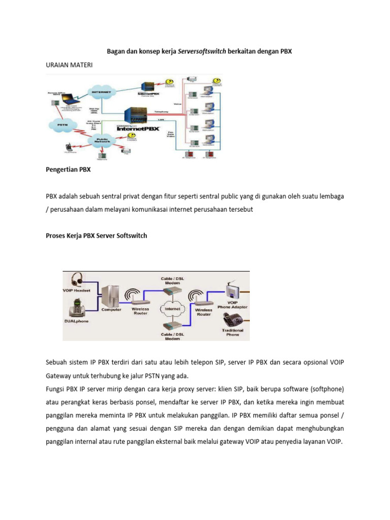 12.TLJ Bagan Dan Konsep Kerja Serversoftswitch Berkaitan Dengan PBX | PDF