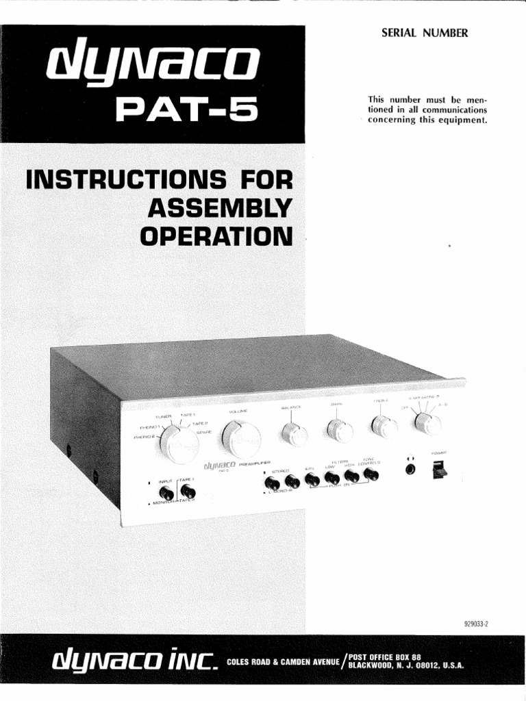 Dynaco PAT-5 Manual | PDF