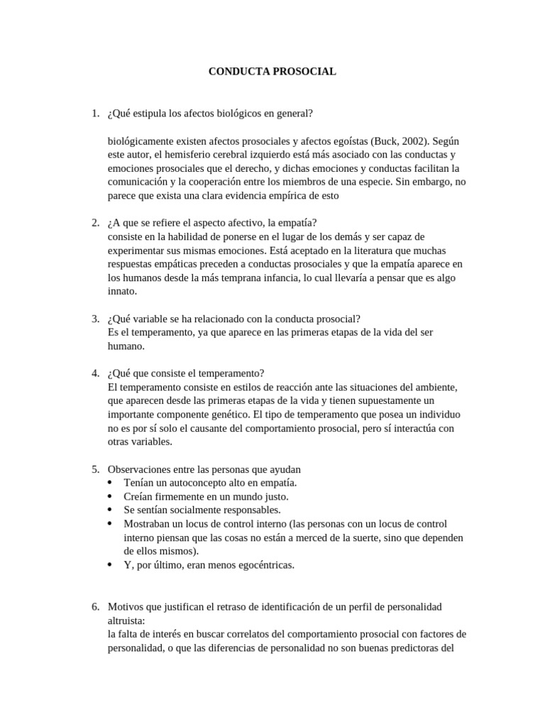 Conducta Prosocial | PDF