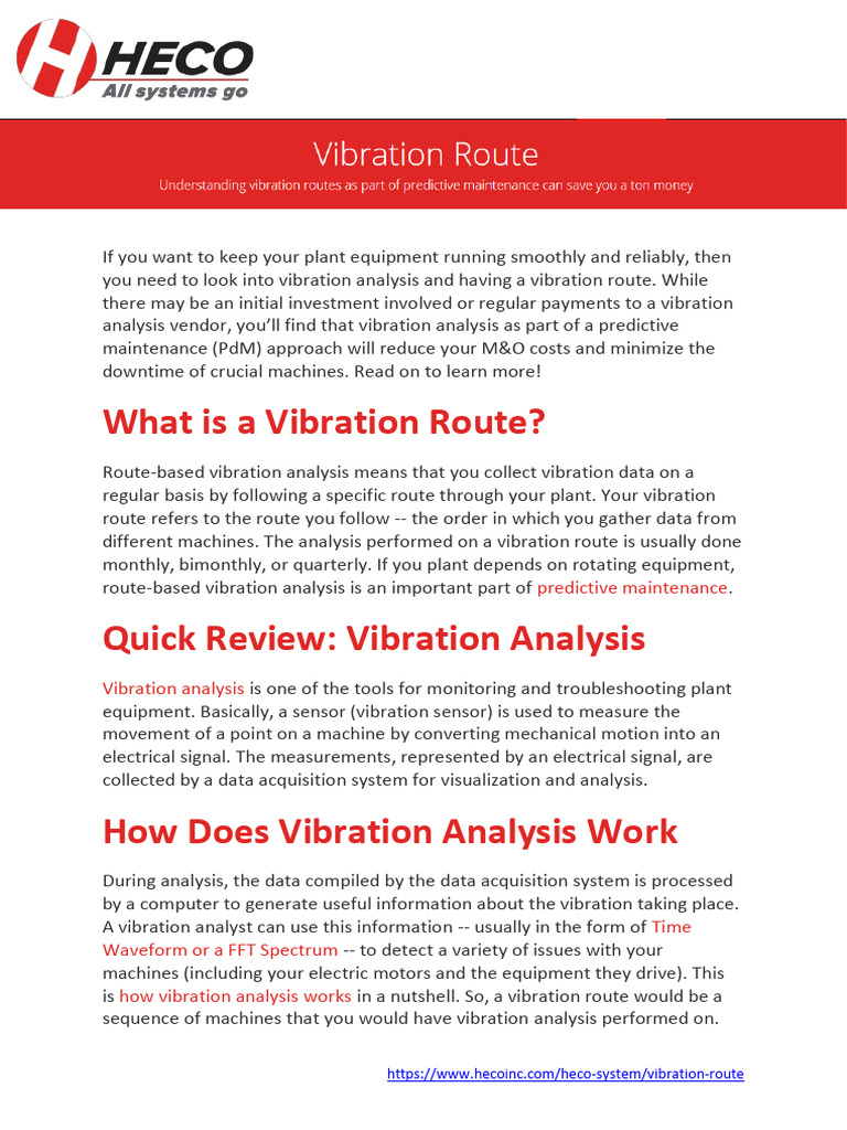 Vibration Route 1 | PDF