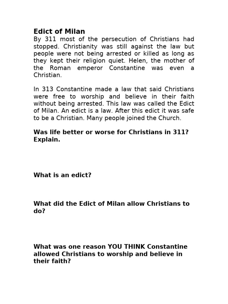 Edict of Milan | PDF