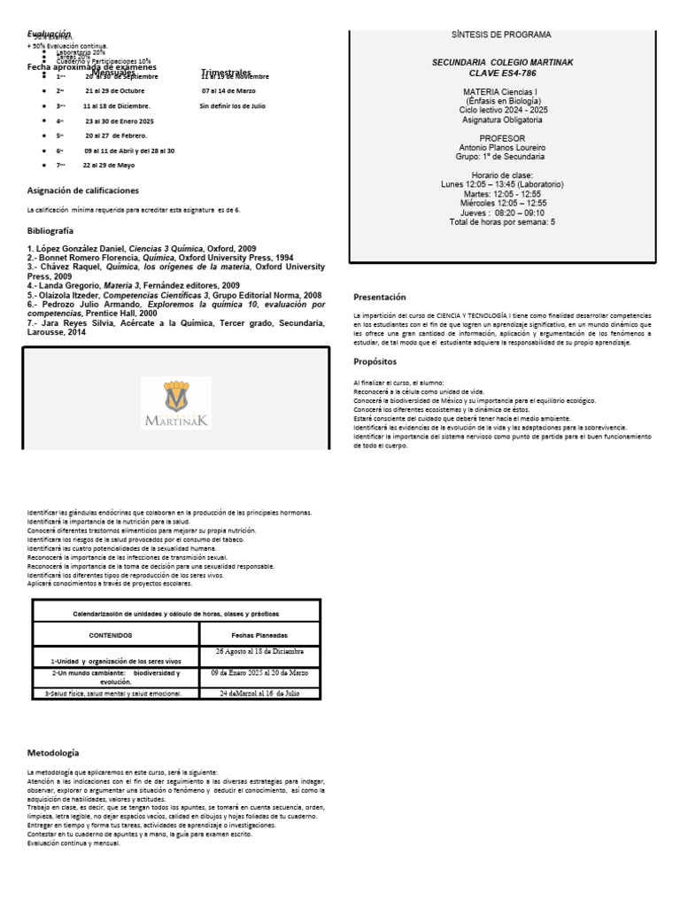 Diptico Ciencias | PDF
