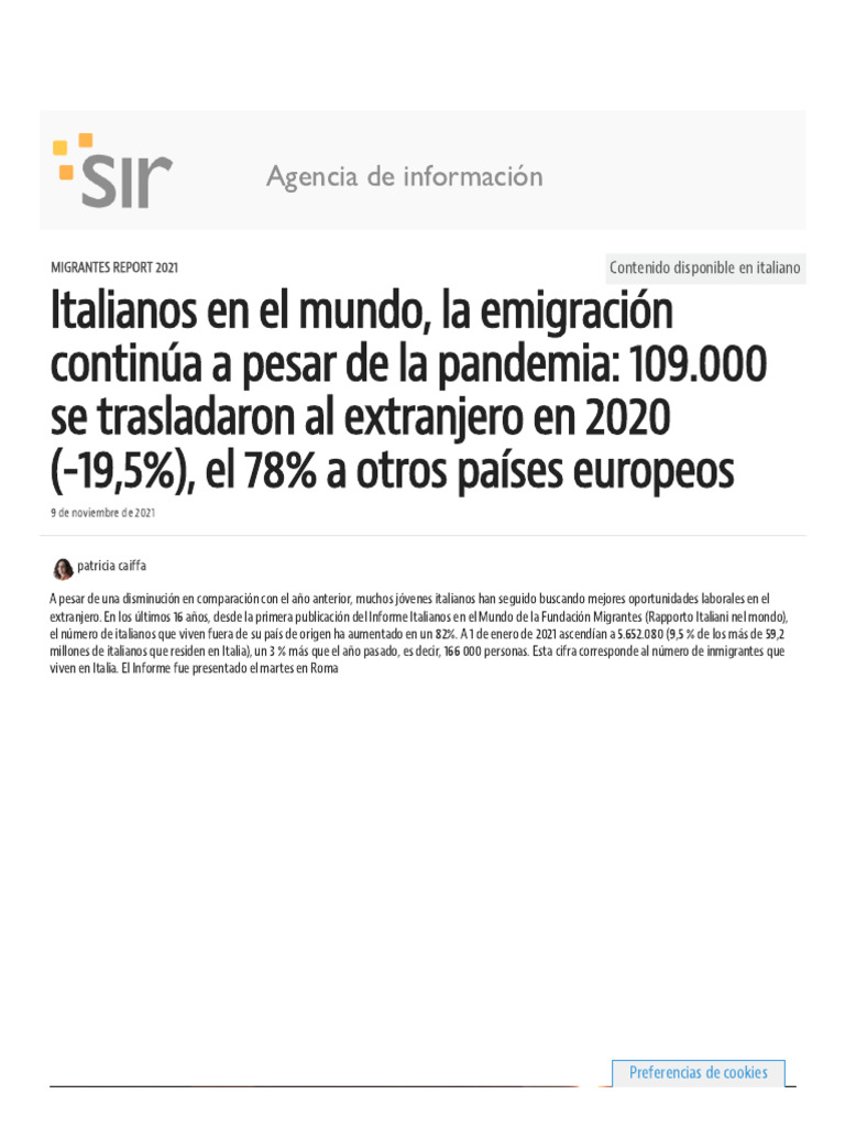 Italians in The World, Emigration Continues Despite The Pandemic ...