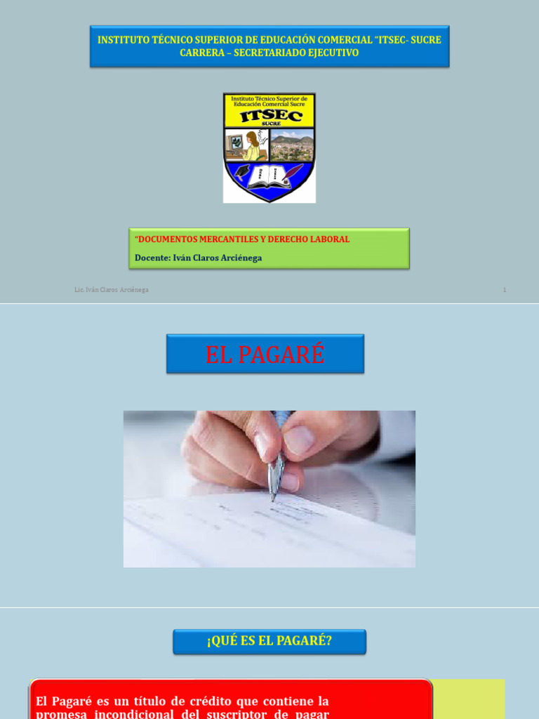 Presentación El Pagare | PDF