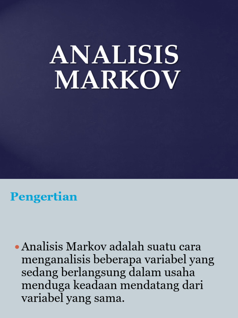 Pertemuan 7 Analisis Markov | PDF
