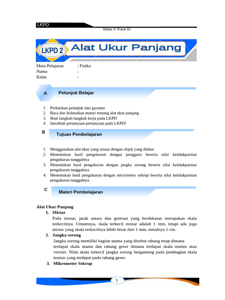 LKPD 2 PENGUKURAN | PDF