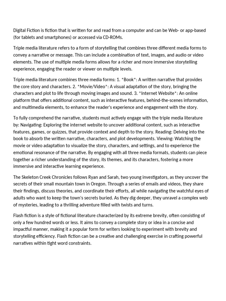 Digital Fiction | PDF