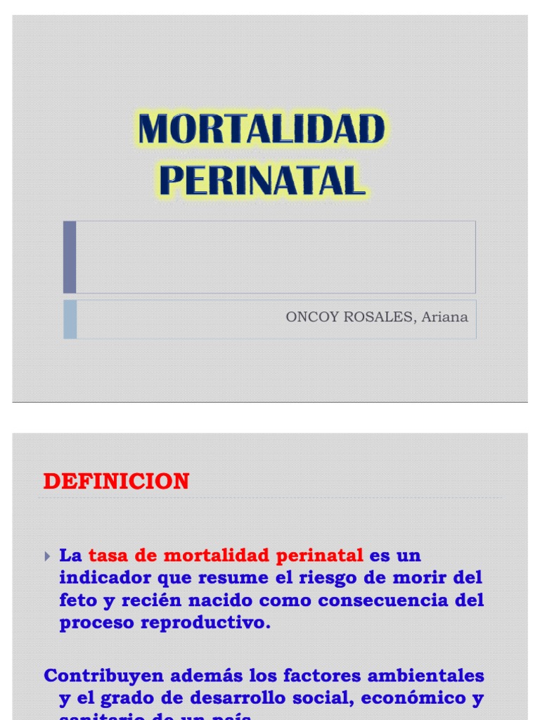 Mortalidad Perinatal.... | PDF | Tasa de mortalidad | Mortalidad infantil