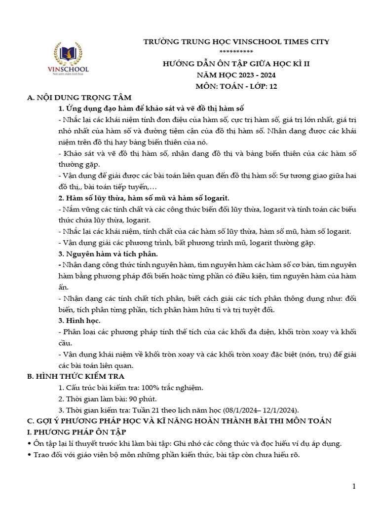 Hdot - Ghkii - K12 - Năm Học 2023 - 2024 | PDF