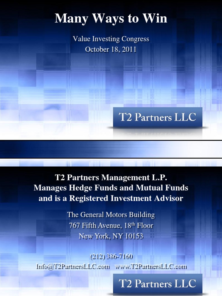 Whitney Tilson T2 Partners | PDF