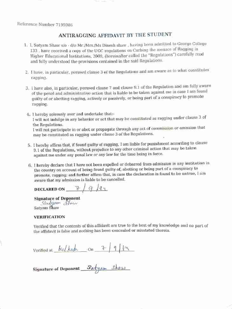 Anti Ragging Form - 11zon | PDF