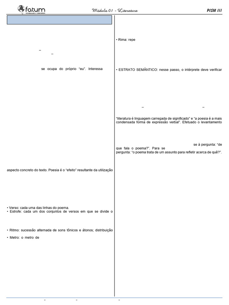 MÃ Dulo 01 - PISM III - Literatura | PDF