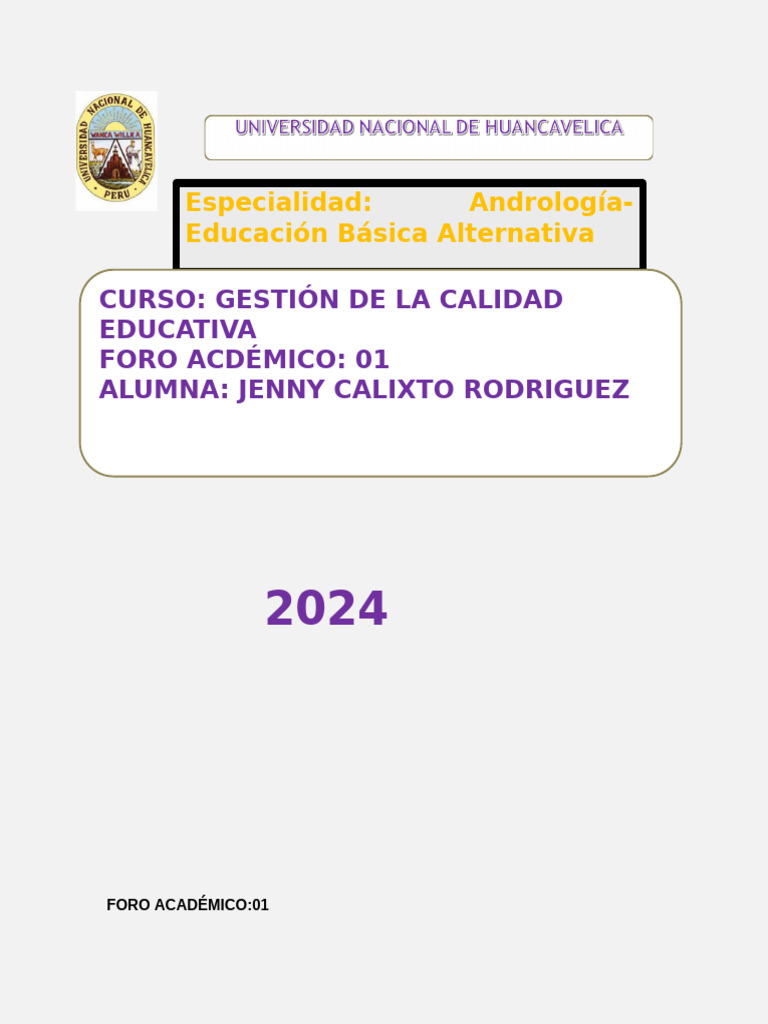Foro Académico 01 Jhenny Calixto | PDF