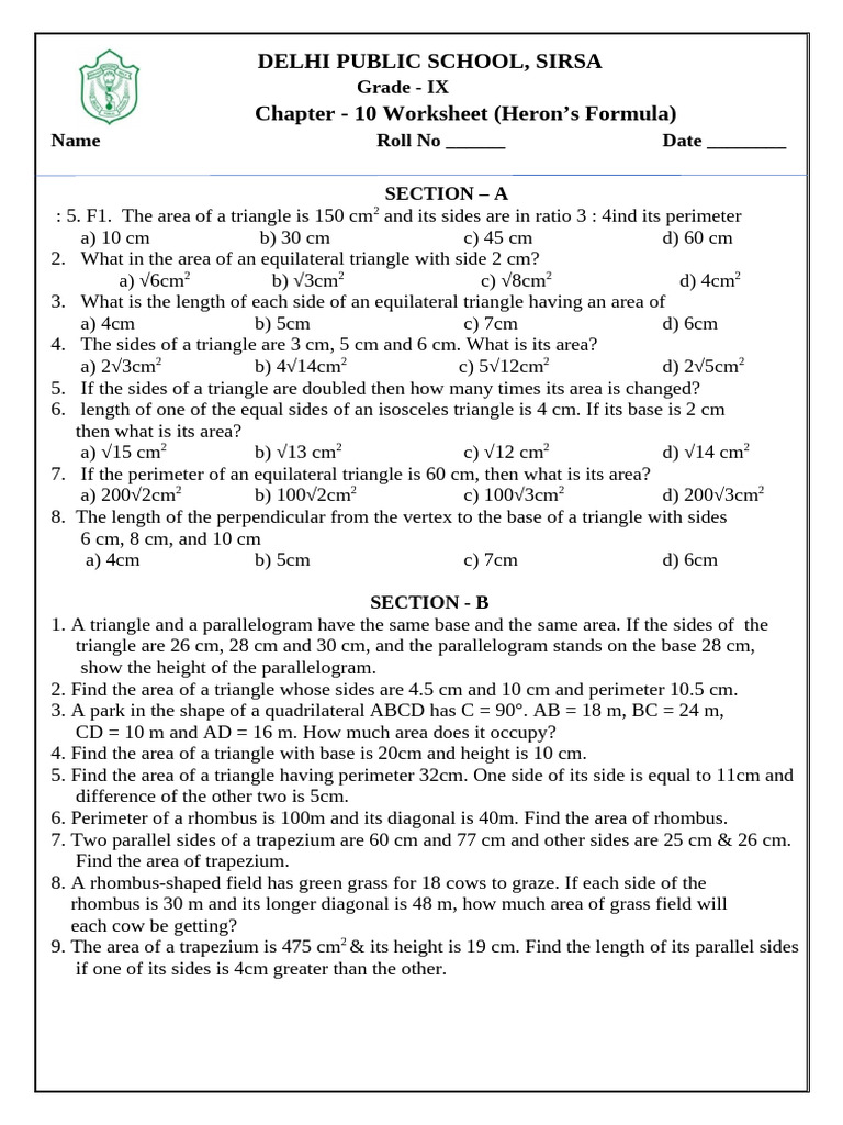Ch_-_10_Worksheet_(Maths)[1] | PDF