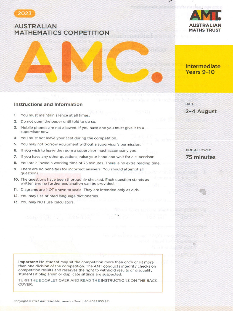 AMC 2023 - Intermediate | PDF