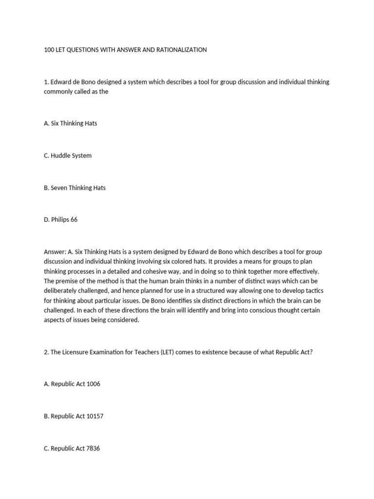 100 Let Question Reviewer | PDF