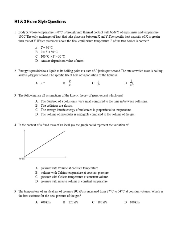 Exam Style Qs B1 2 3 | PDF