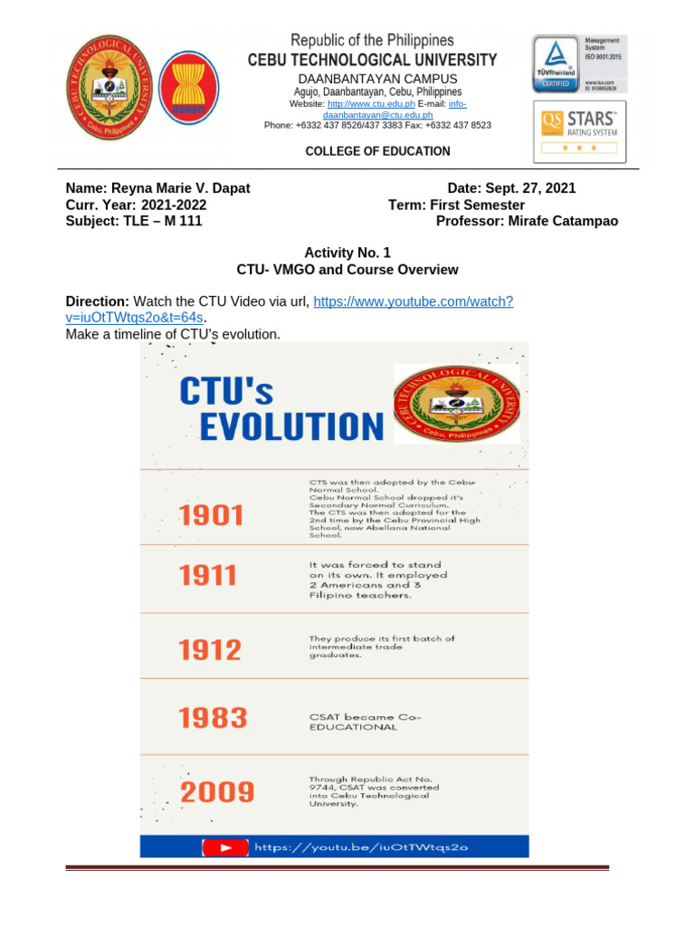 Template Activity No.1 | PDF