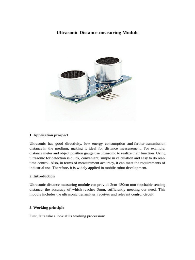 Project 13-Ultrasonic Distance-Measuring Module | PDF