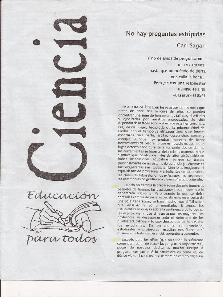 Sagan 1977 - No Hay Preguntas Estúpidas | PDF