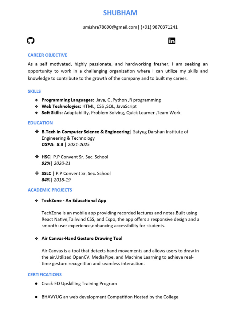 Resume 4 | PDF