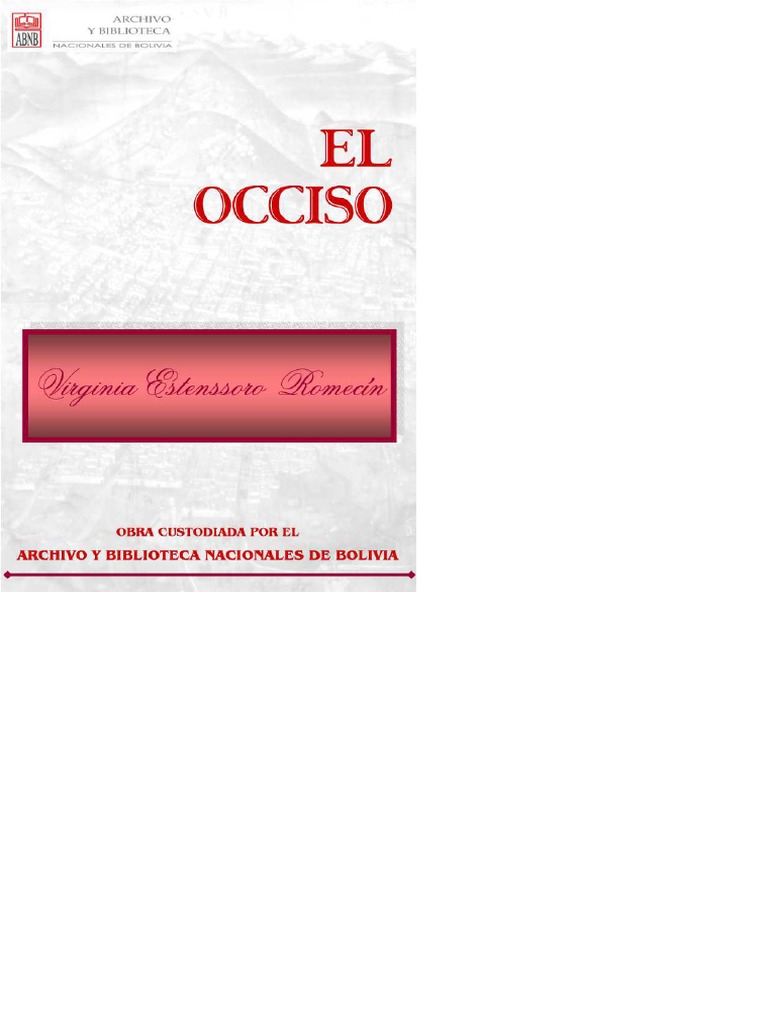 Estenssoro - El Occiso (1937) | PDF