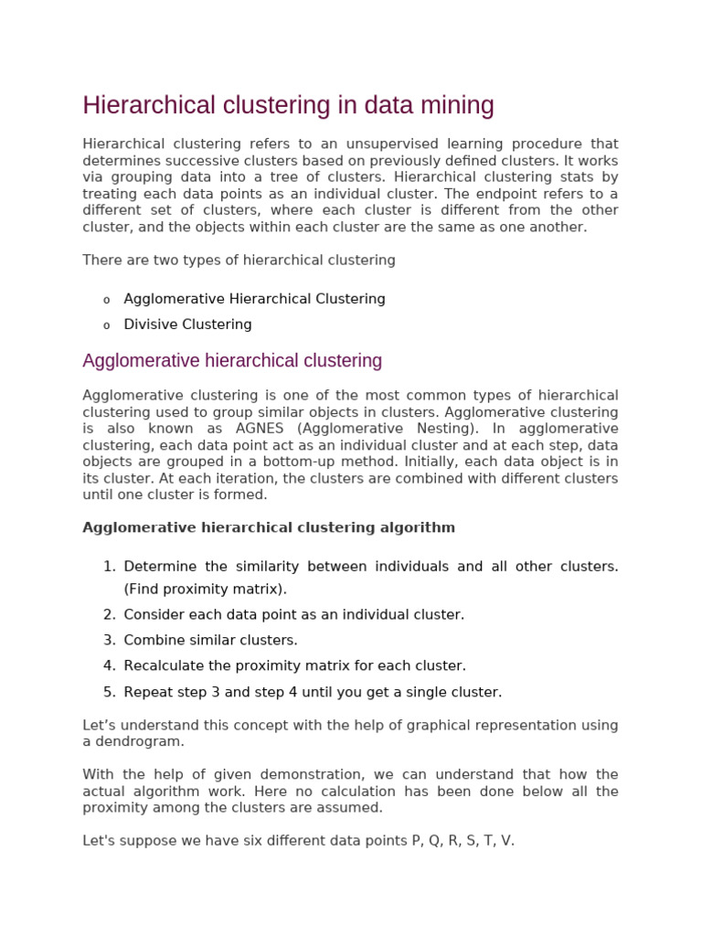 Hierarchical Clustering | PDF