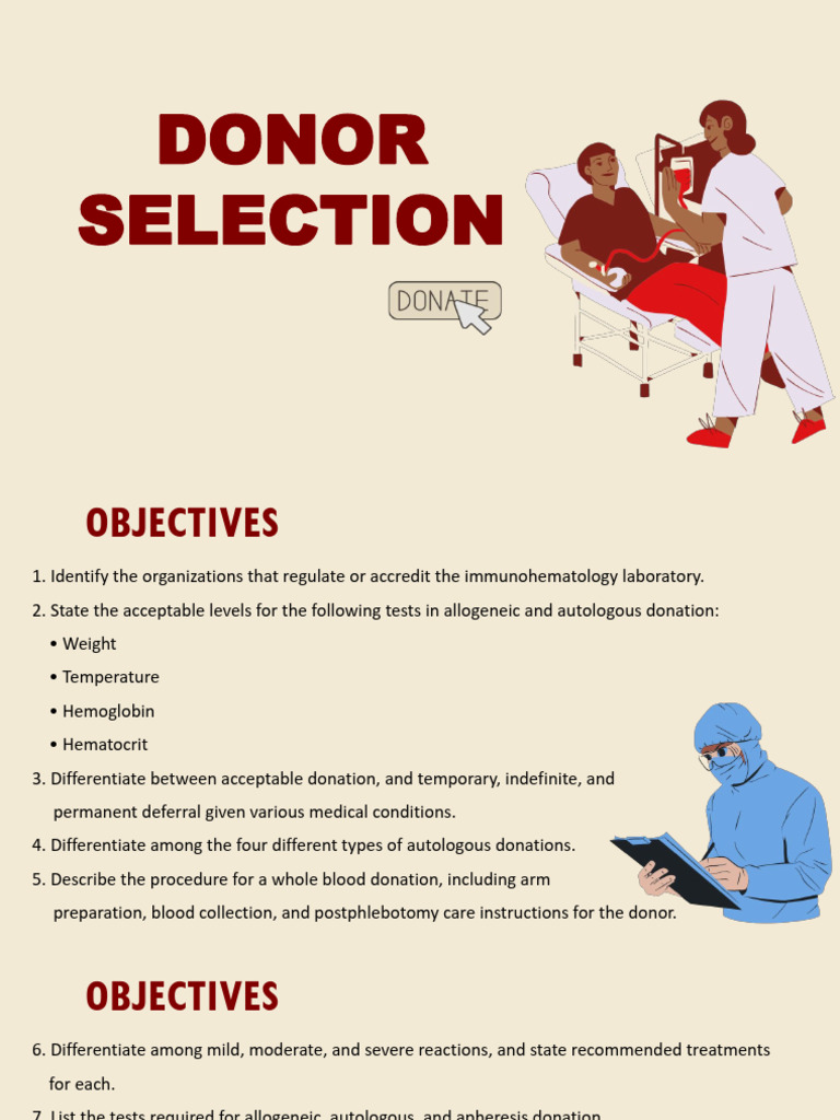 Blood Selection | PDF | Blood Donation | Hematopoietic Stem Cell ...