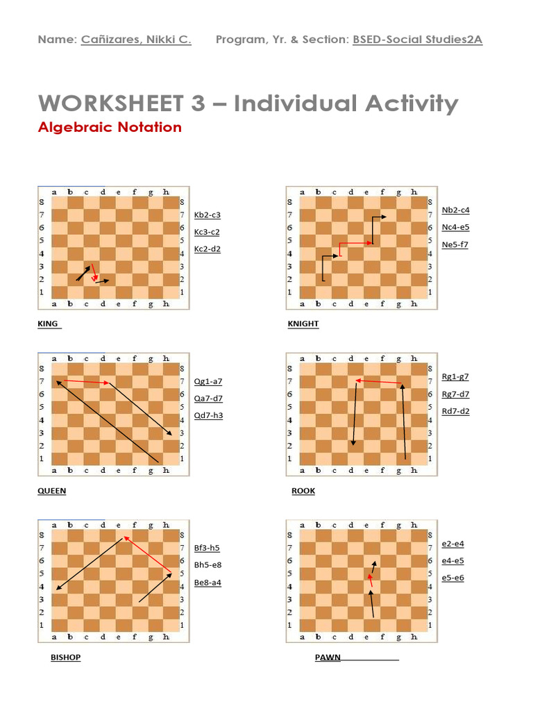 Worksheet3 - Algebraic Notation | PDF