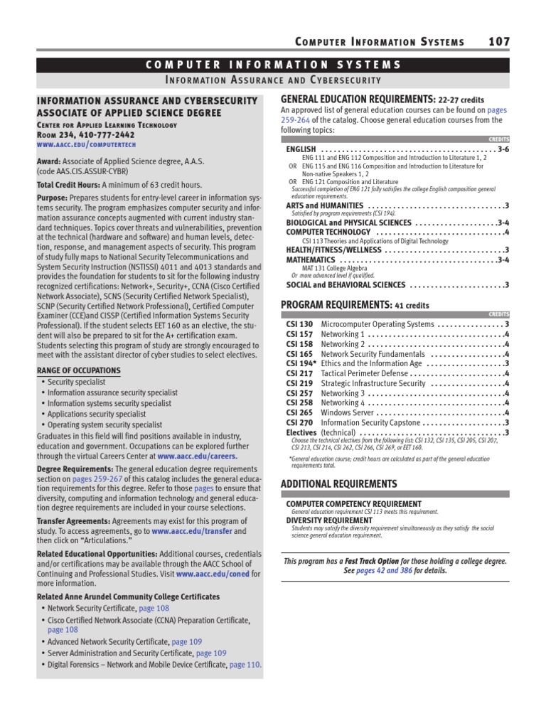 Cybersecurity Degree Overview | PDF | Cisco Certifications | Comp Tia