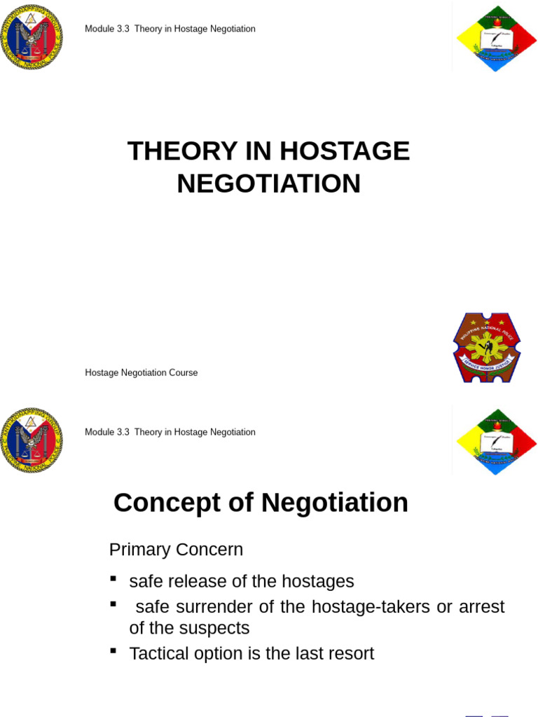 Lesson 3.3 Theory in Hostage Negotiation | PDF